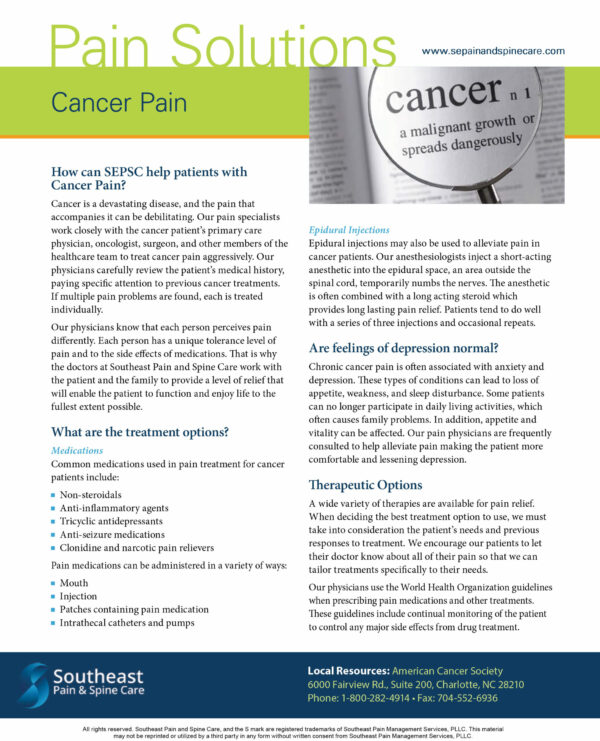 Patients - Southeast Pain & Spine Care - Pain Management