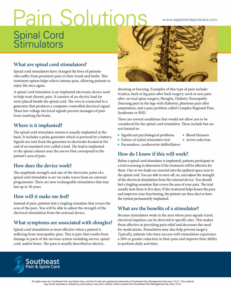 Patients - Southeast Pain & Spine Care - Pain Management